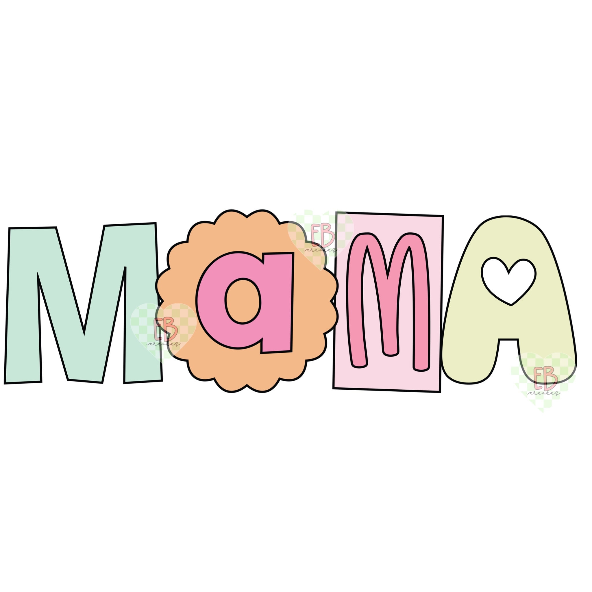Mama Clipart Letters PNG - Etsy