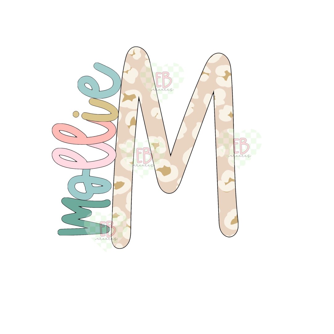 Custom Initial and Name PNG - Etsy