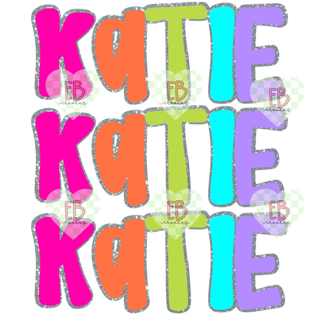 Triple Stack Colorful Custom Name PNG - Etsy