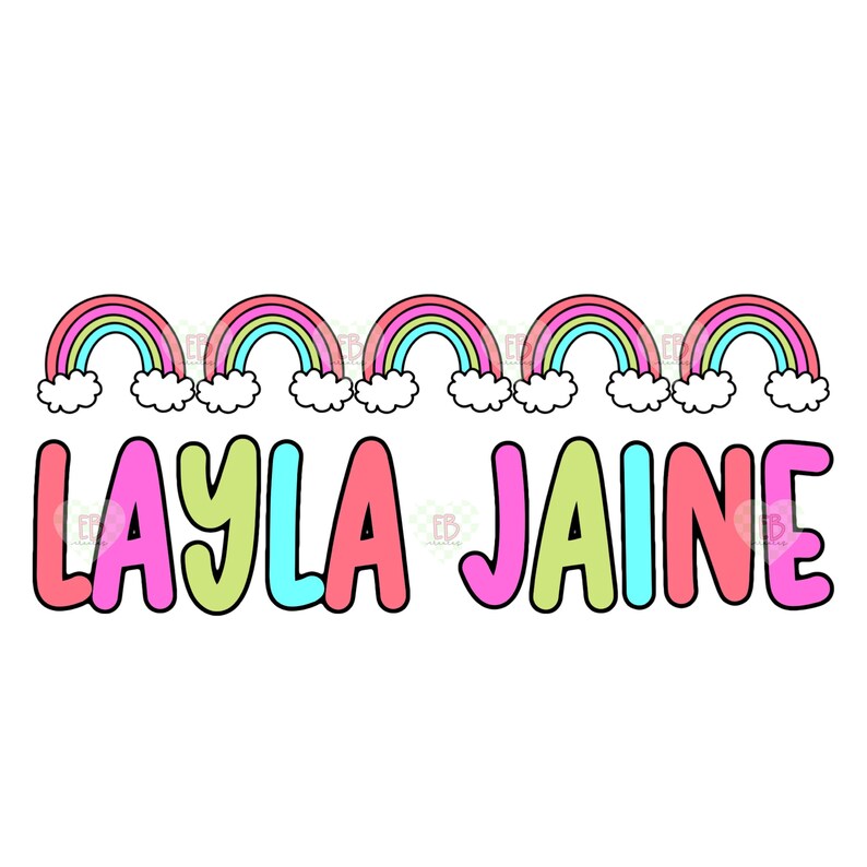 Rainbow Custom Name PNG - Etsy