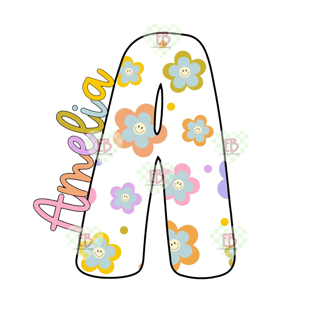 Custom Initial and Name PNG - Etsy