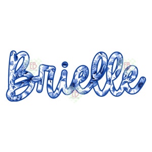 Porcelain Blue Floral, Custom Name PNG - Etsy
