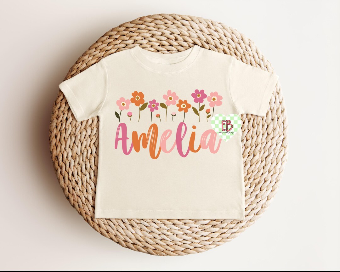 Floral Name PNG – Custom Name Sublimation Design – Boho Flower Clipart ...