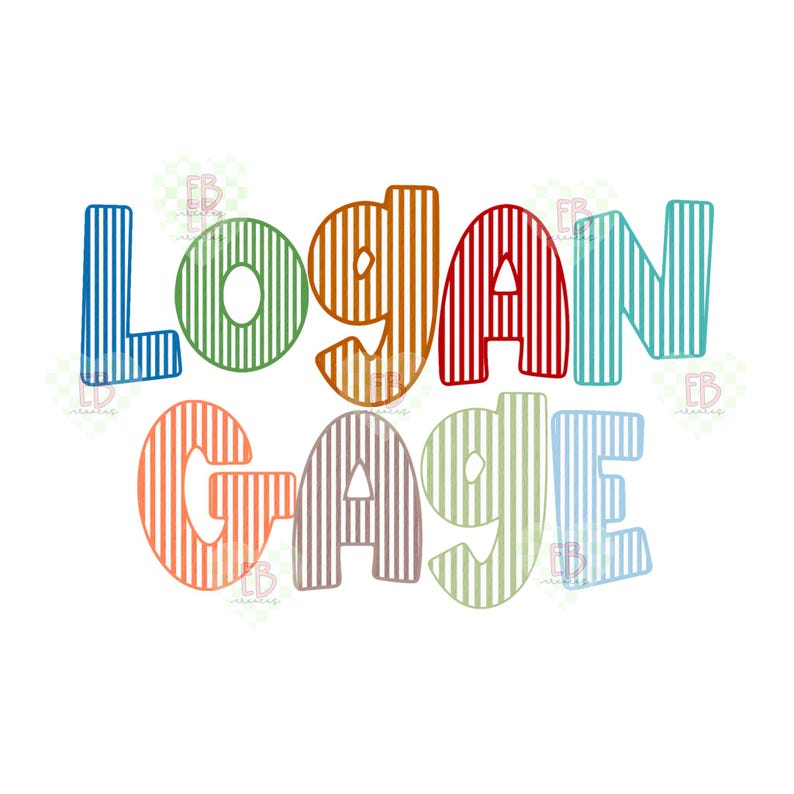 Custom Boys Name Clipart | Personalized PNG Digital Download - Etsy