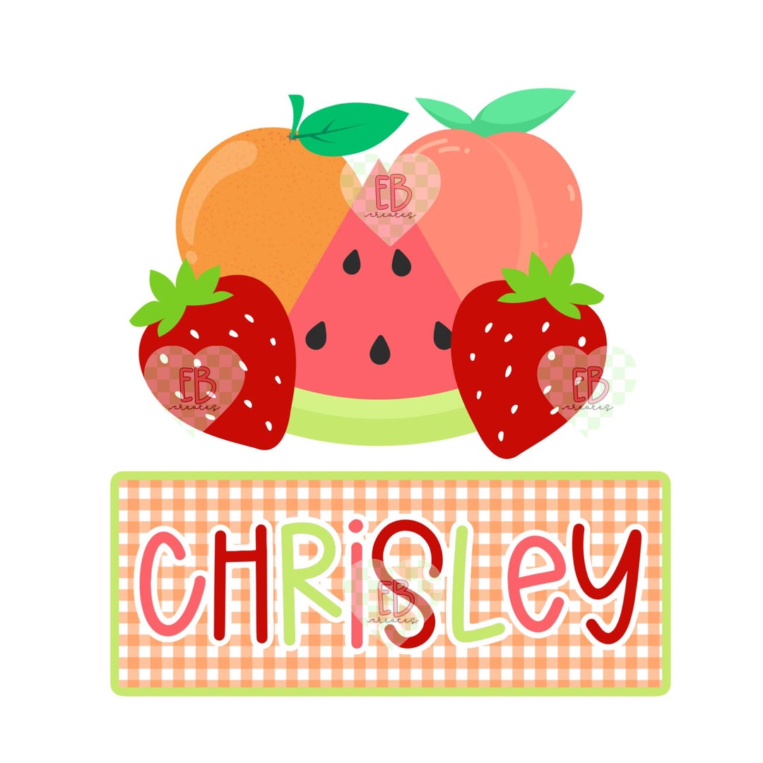 Summer Fruits Custom Name PNG - Etsy