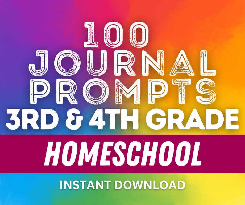 100 Journal Prompts for 3rd & 4th Grade - Etsy