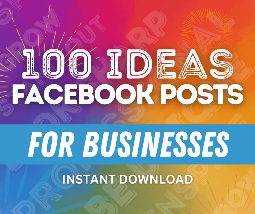 100 Business FACEBOOK Post IDEAS - Etsy