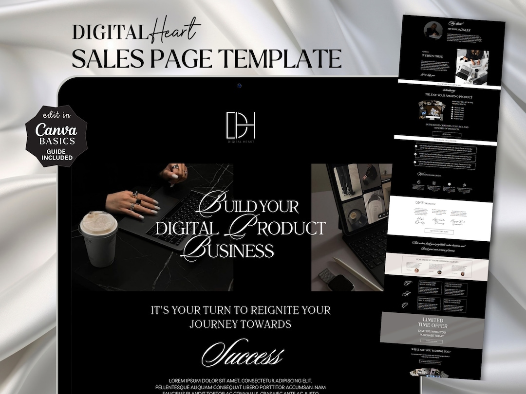 Sales Page Template Done for You Canva Website Digital Product Seller ...
