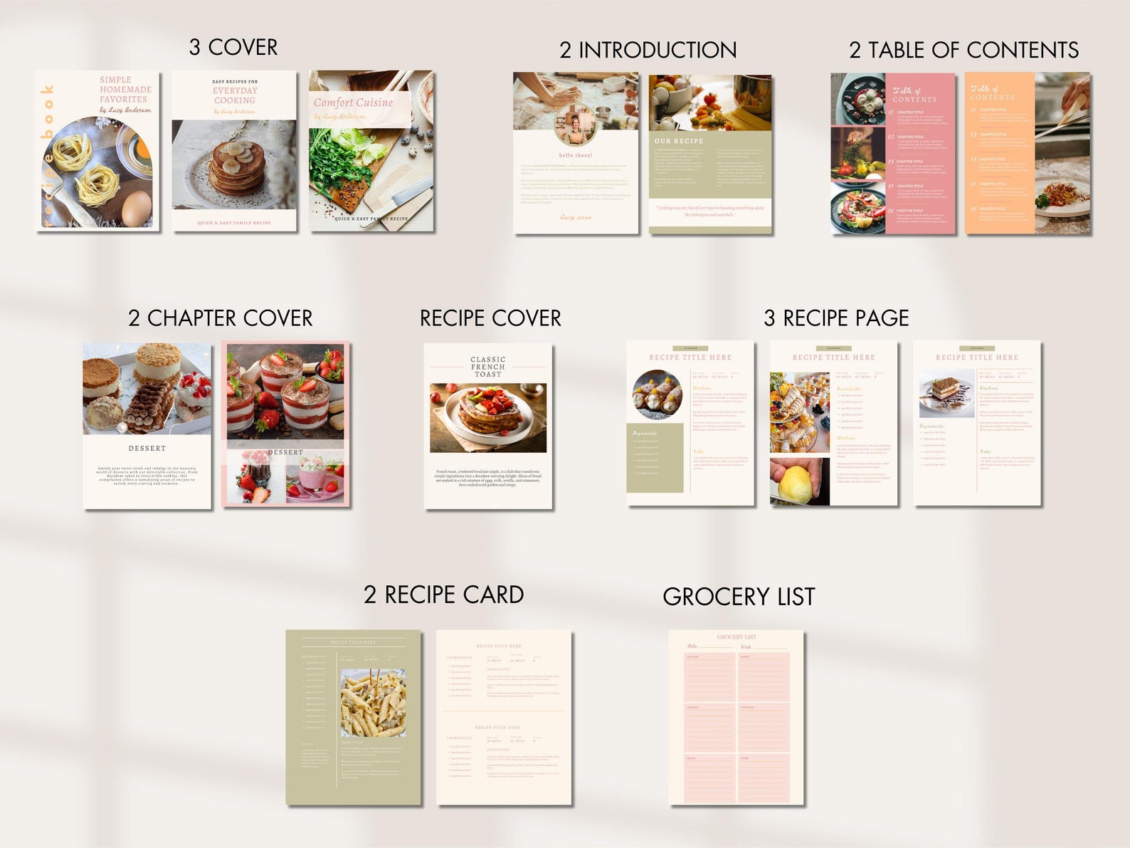 Cookbook Template Editable Recipe Book Custom Book Recipe Card Meal ...