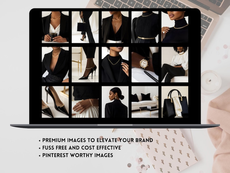 Melanin Aesthetic Woman Stock Images Faceless Girl Boss Stock Photo Marketing Luxury PLR MRR AI ...