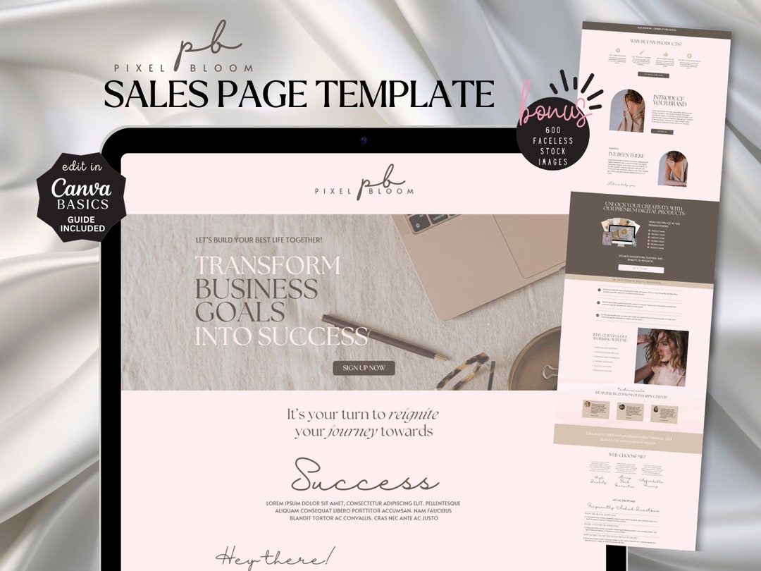 Sales Page Digital Product Canva Website Template Done for You ...