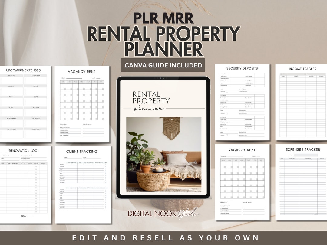 PLR Rental Property Planner Done for You Digital Product Property ...