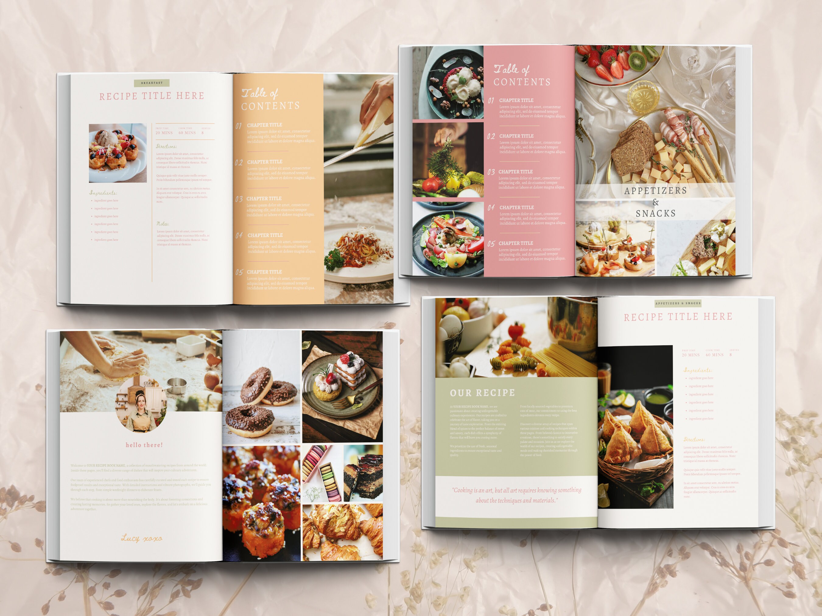 Cookbook Template Editable Recipe Book Custom Book Recipe Card Meal ...
