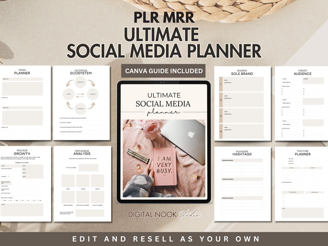 PLR Planner Social Media Content Tracker Done for You VA Business Plan ...