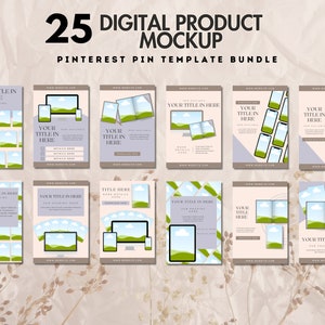 Pinterest Pin Template, Digital Product Mockup Template, Canva ...