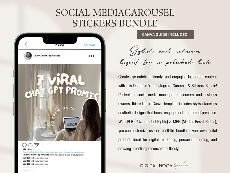 Instagram Carousel Stickers Trending Social Media Content Post Bundle ...