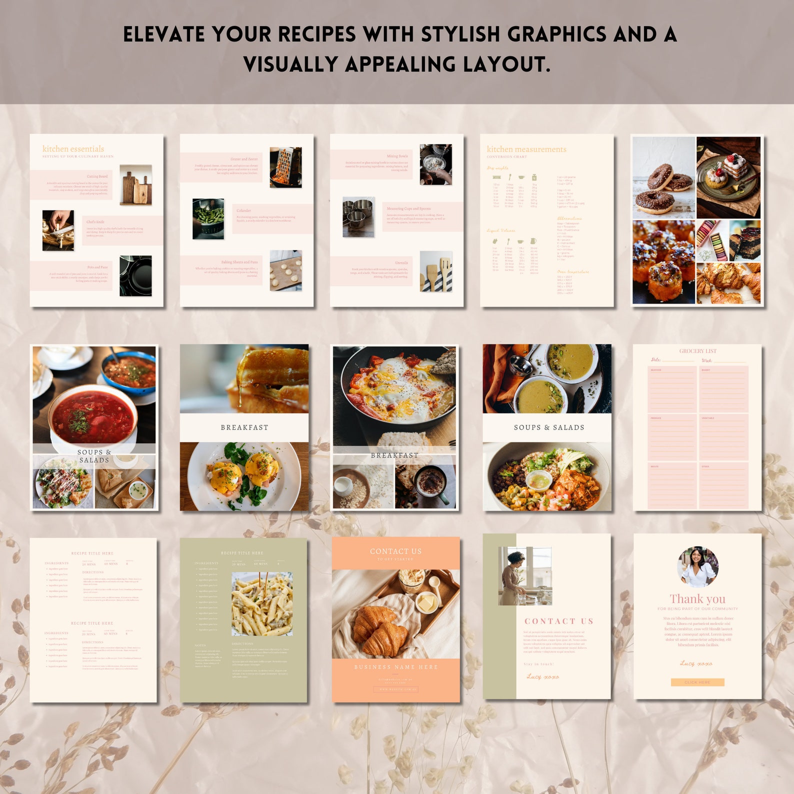 Editable Recipe Book Template, Cookbook Template, Printable Recipe Card ...