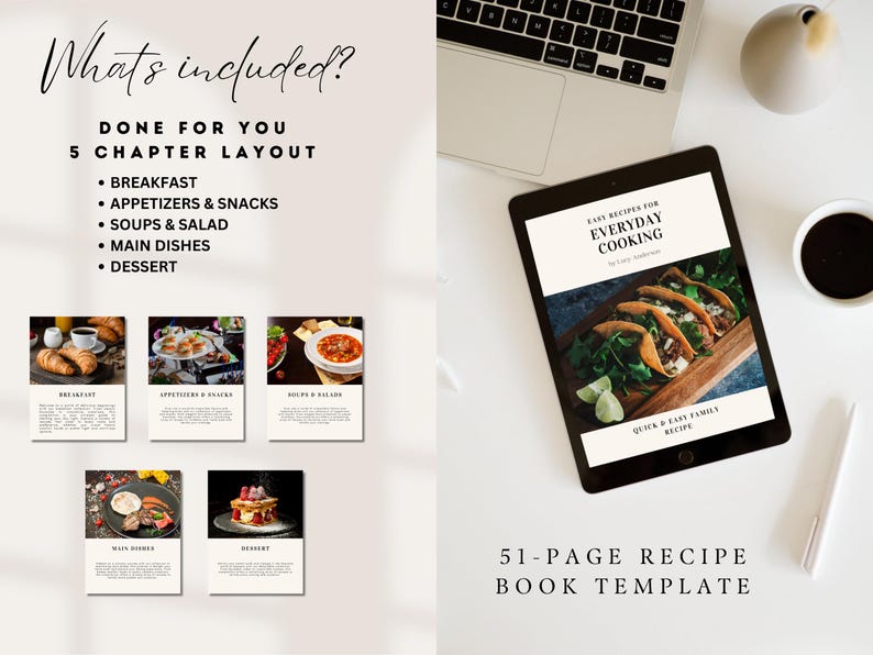 Cookbook Template Editable Recipe Book Custom Book Recipe Card Meal ...