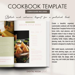 PLR Cookbook Template Editable Canva Recipe Book Ebook Pages Private ...