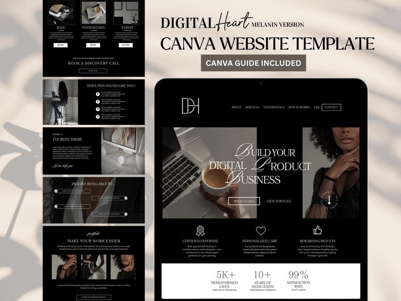 Black Woman Website Template Aesthetic Landing Page Course Creator ...