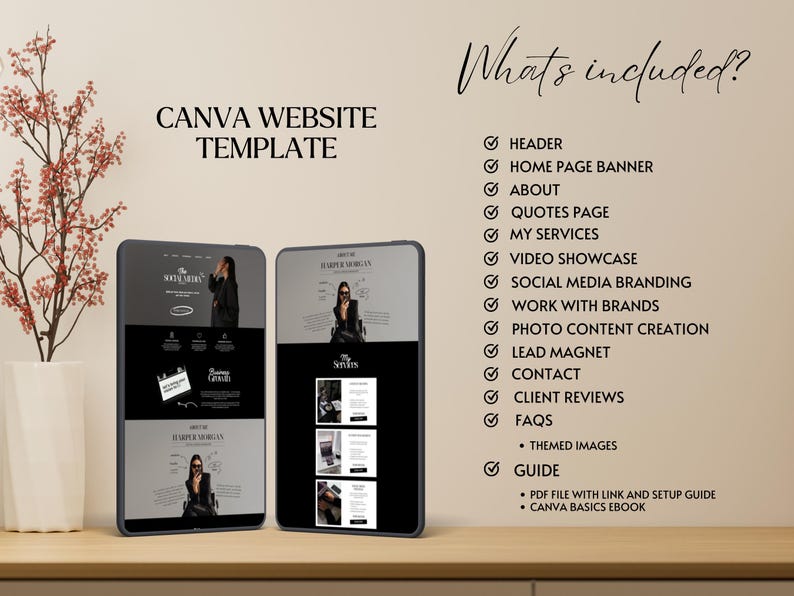Canva Website Template Social Media Manager Portfolio Marketing Girl ...