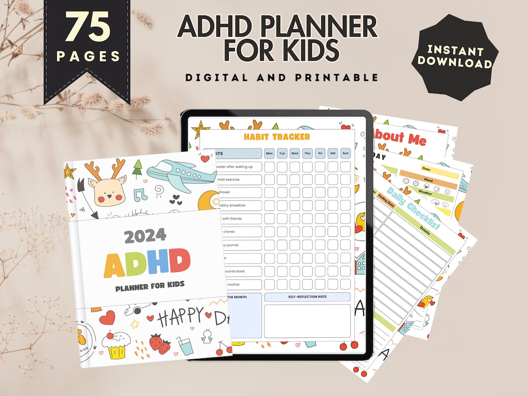 2024 Printable ADHD Planner, ADHD Planner for Kids, Digital ADHD ...