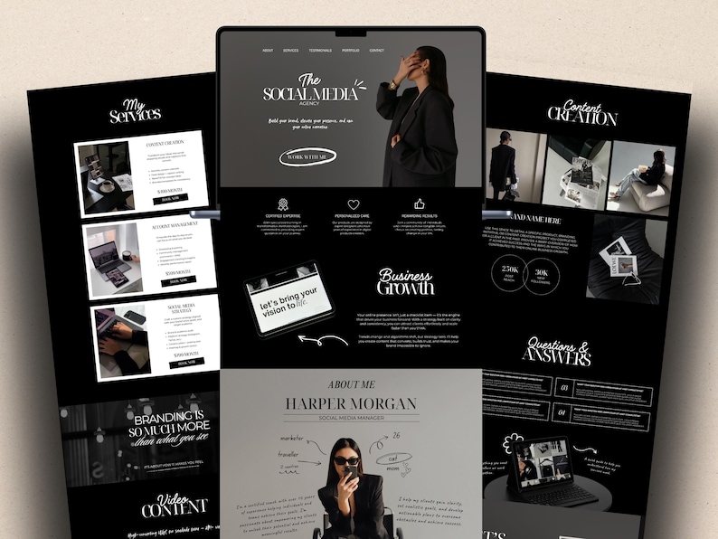 Canva Website Template Social Media Manager Portfolio Marketing Girl ...