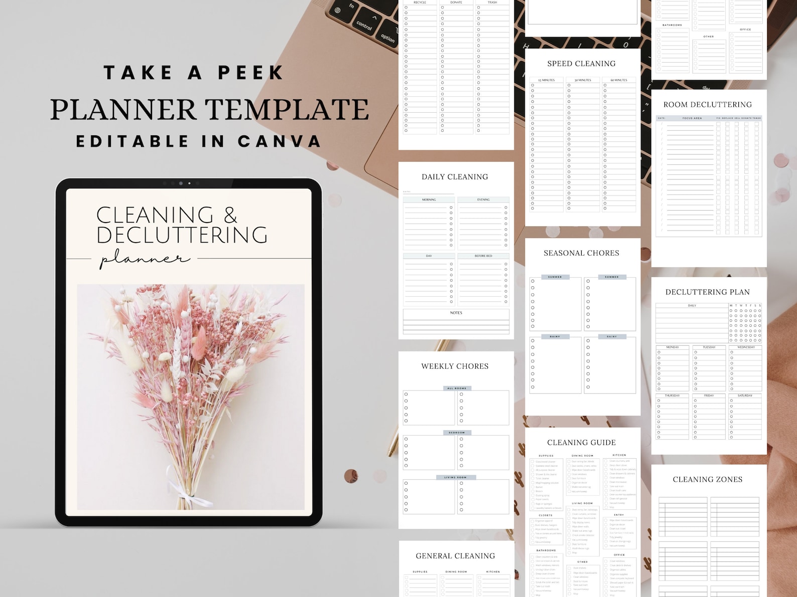 Cleaning Checklist, PLR Cleaning Planner, PLR Cleaning Decluttering ...