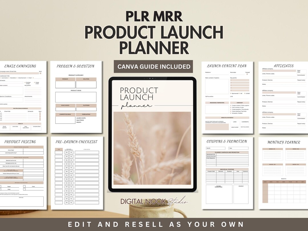 Product Launch Planner Canva Template, PLR MRR (digital Download ...