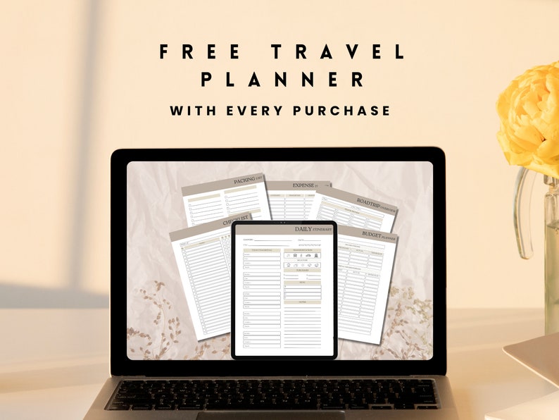 Travel Itinerary Template Minimalist Vacation Planner Editable Trip ...