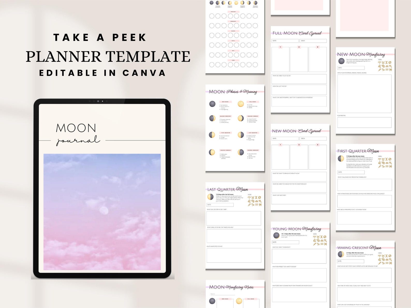 PLR Moon Journal Planner, PLR Planner, Moon Calendar, Done for You ...
