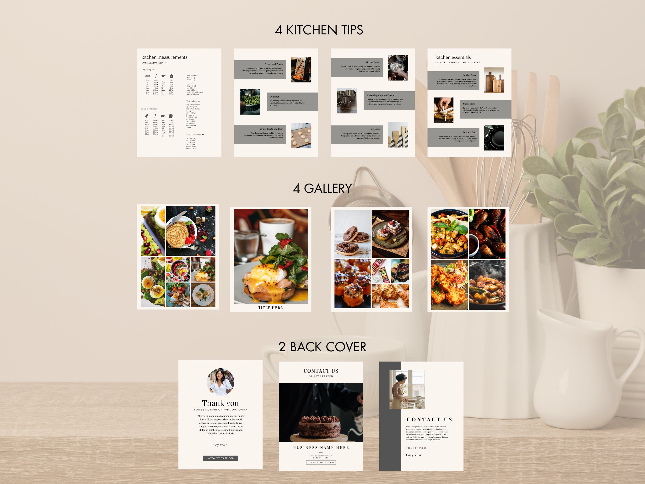PLR Cookbook Template Editable Canva Recipe Book Ebook Pages Private ...