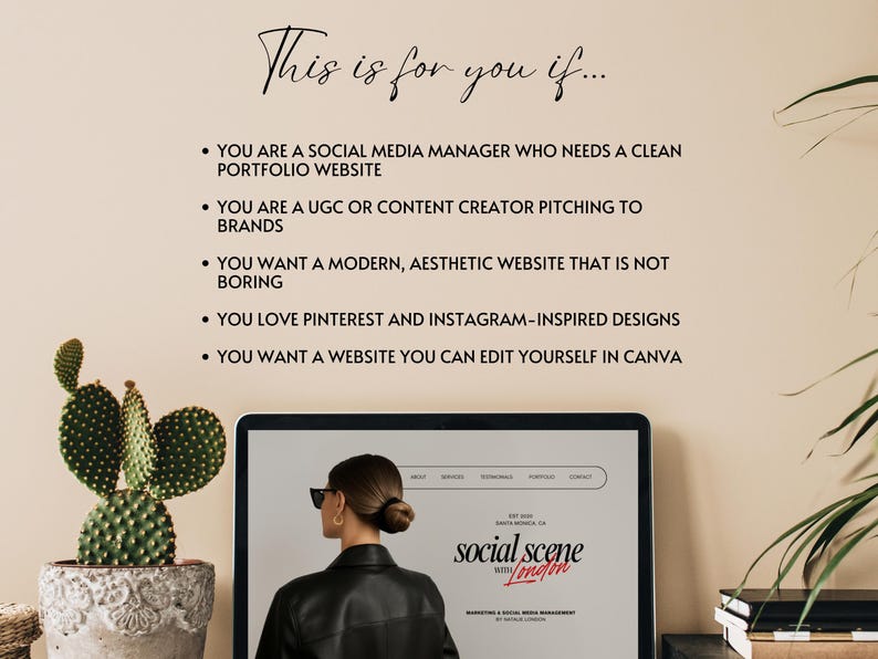Modern Aesthetic Canva Website Template Social Media Manager Portfolio ...