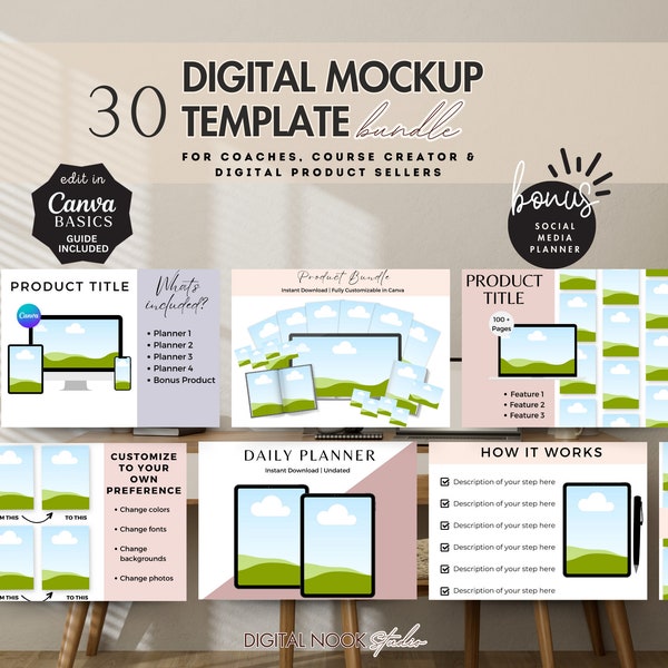 Digital Product Listing Photos Mockup - Etsy