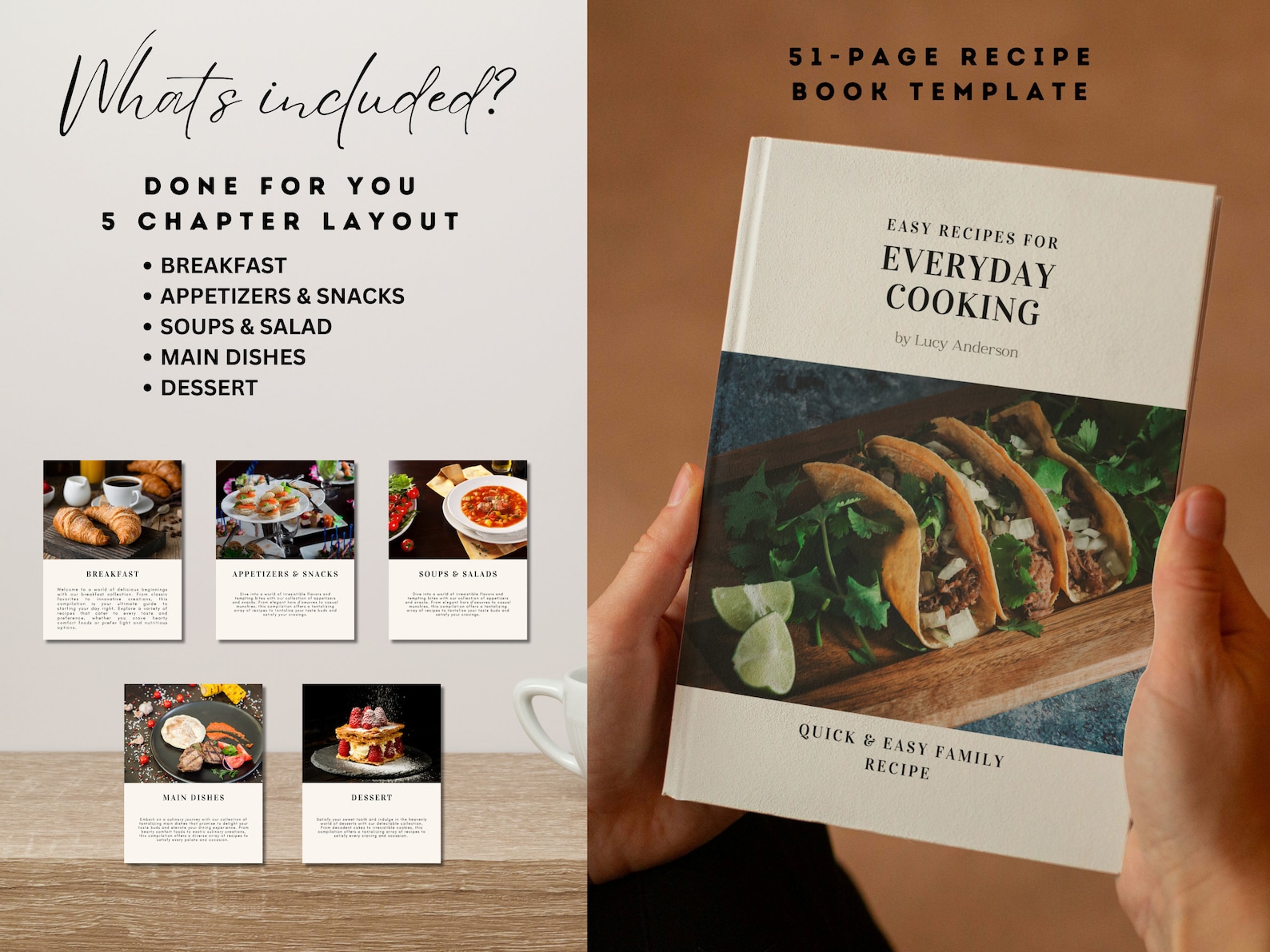 Cookbook Template Editable Recipe Book Custom Book Recipe Card Meal ...