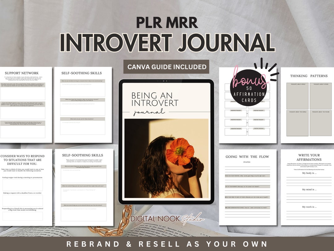 PLR Planner Being an Introvert Journal Template Done for You Canva ...