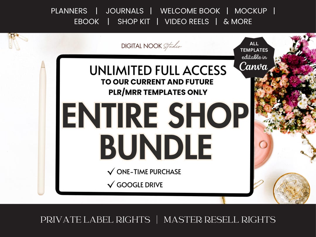 Entire Store Bundle Full Access Etsy Shop PLR MRR Digital Products to ...