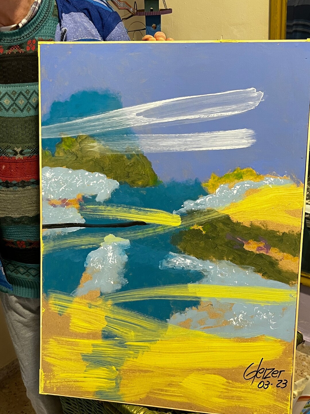 Between Unexpected Currents. Original Art. Unique Painting by Sergio ...