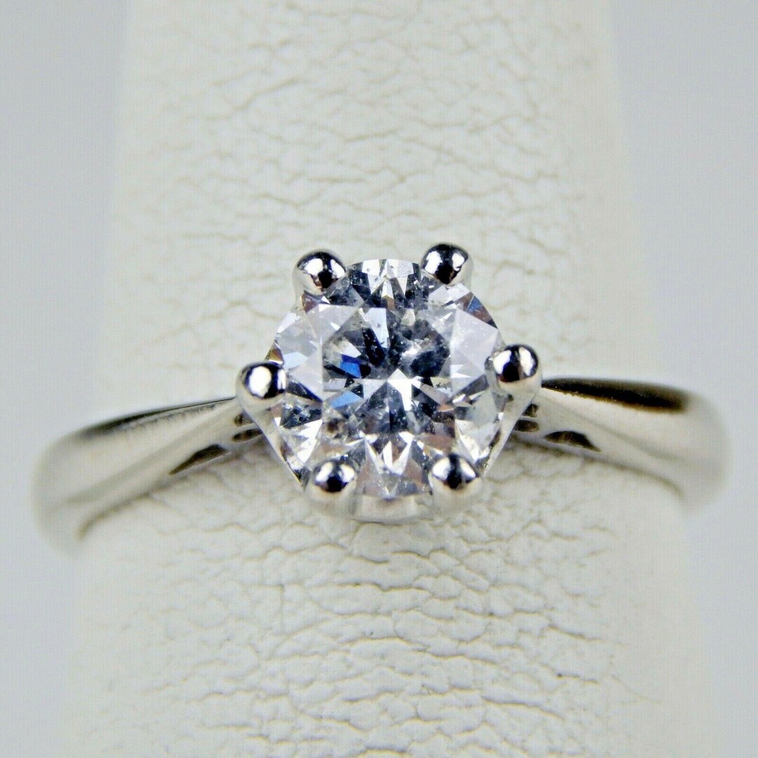 Platinum .75 Carat Diamond Solitaire Engagement Ring - Etsy