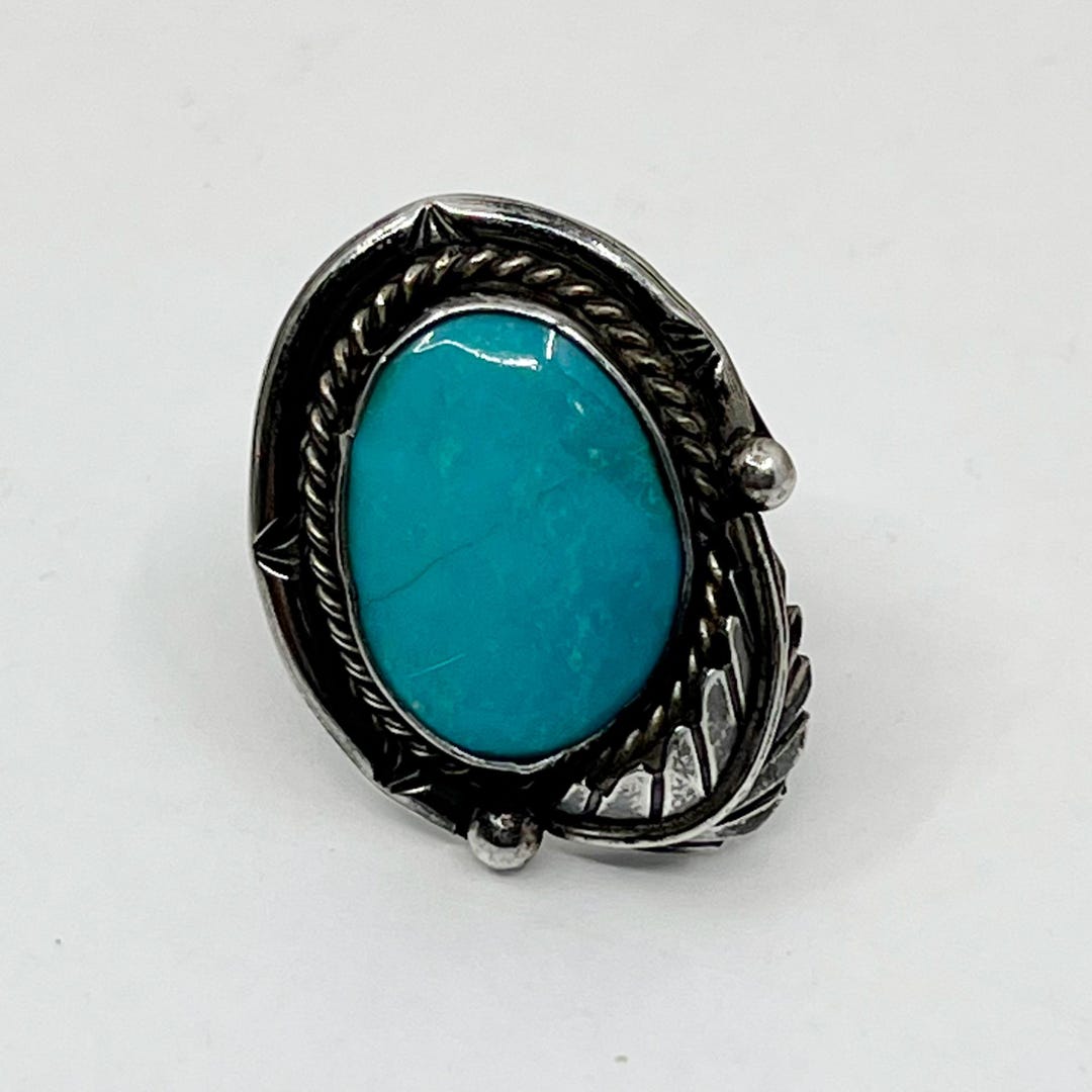 Steven Apachito Navajo Sterling Silver Turquoise Ring - Etsy