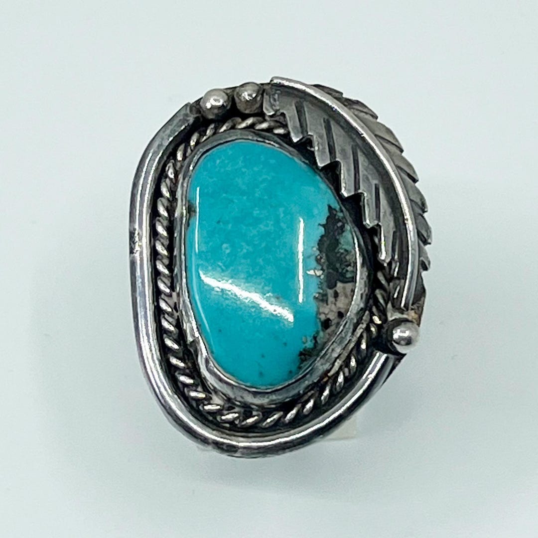 Steven Apachito Navajo Sterling Silver Turquoise Ring - Etsy