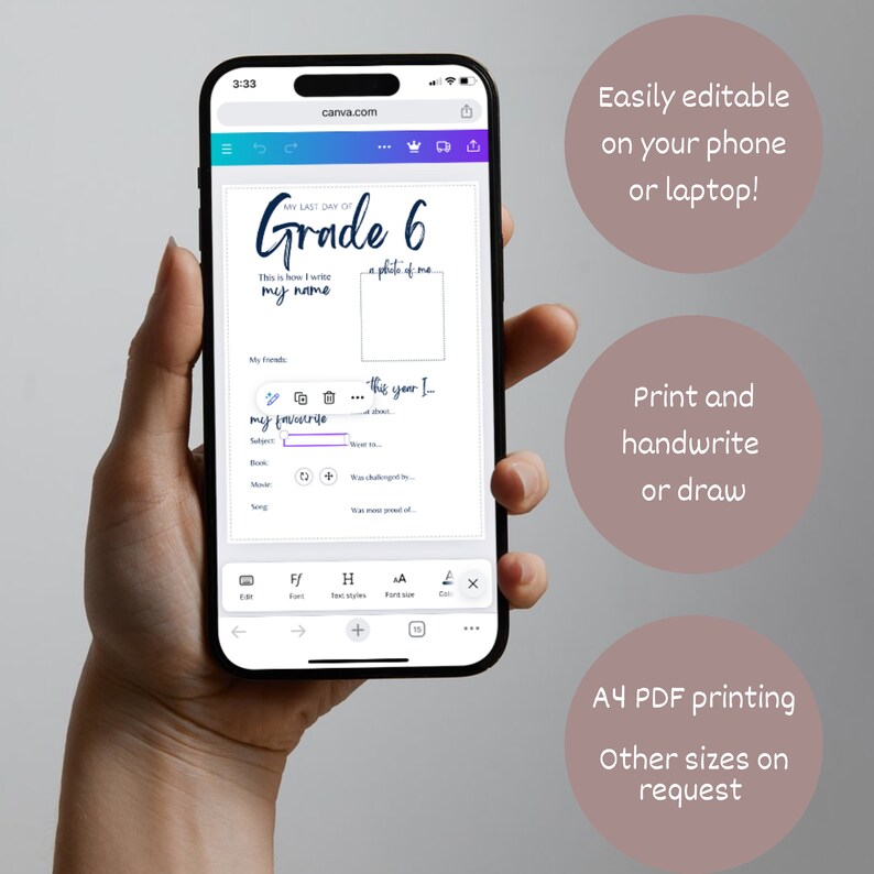 School Memory Box Kit: K-12 Keepsake Portfolio, Editable Canva Template ...