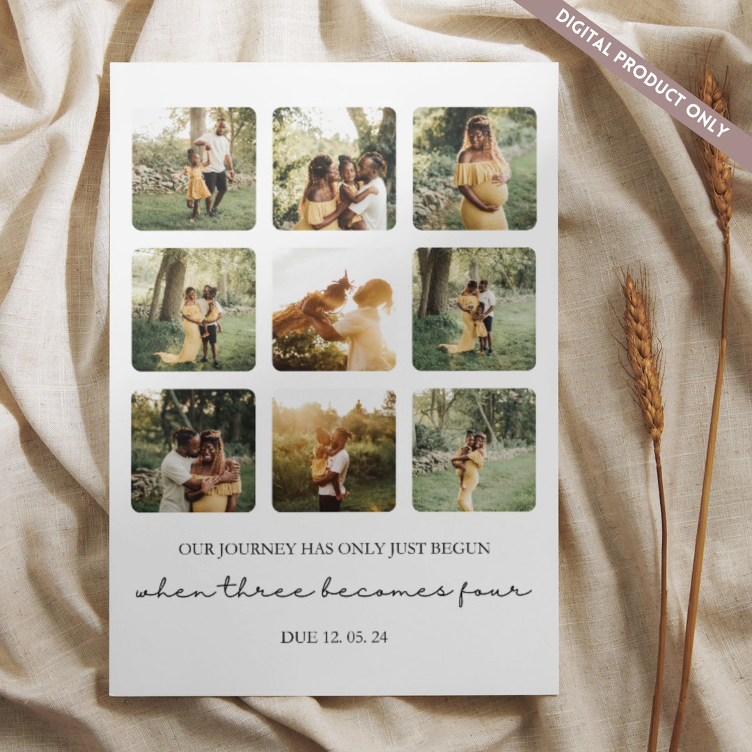 Pregnancy Announcement Photo Collage: Custom Family Gift (digital ...