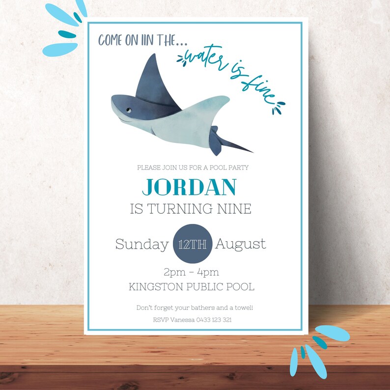Pool Party Invitation: Under the Sea Theme (digital Download) - Etsy