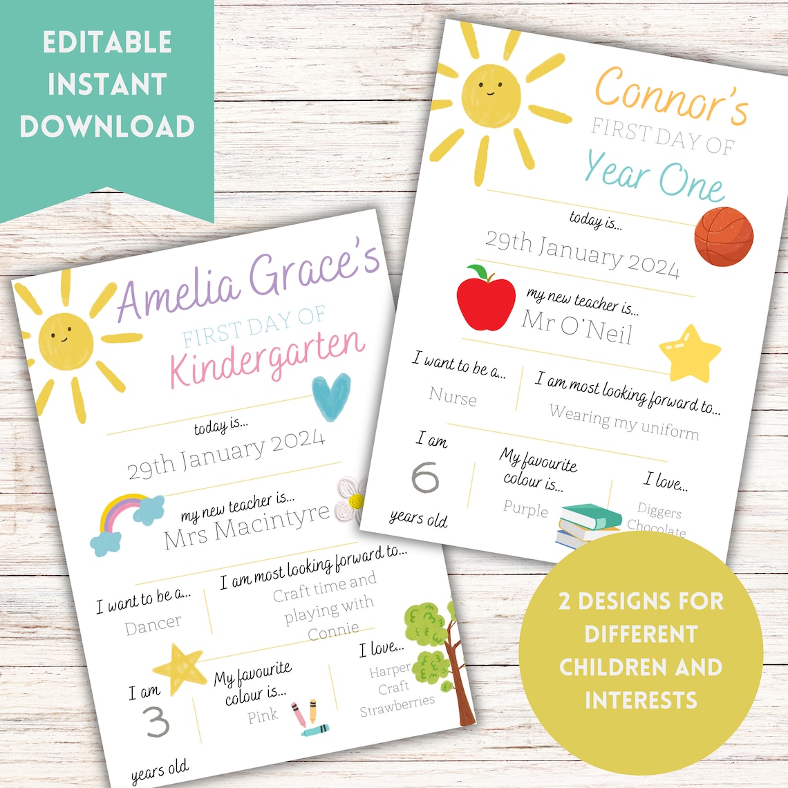 Editable Back to School Milestone Template Sign, First Day of School ...