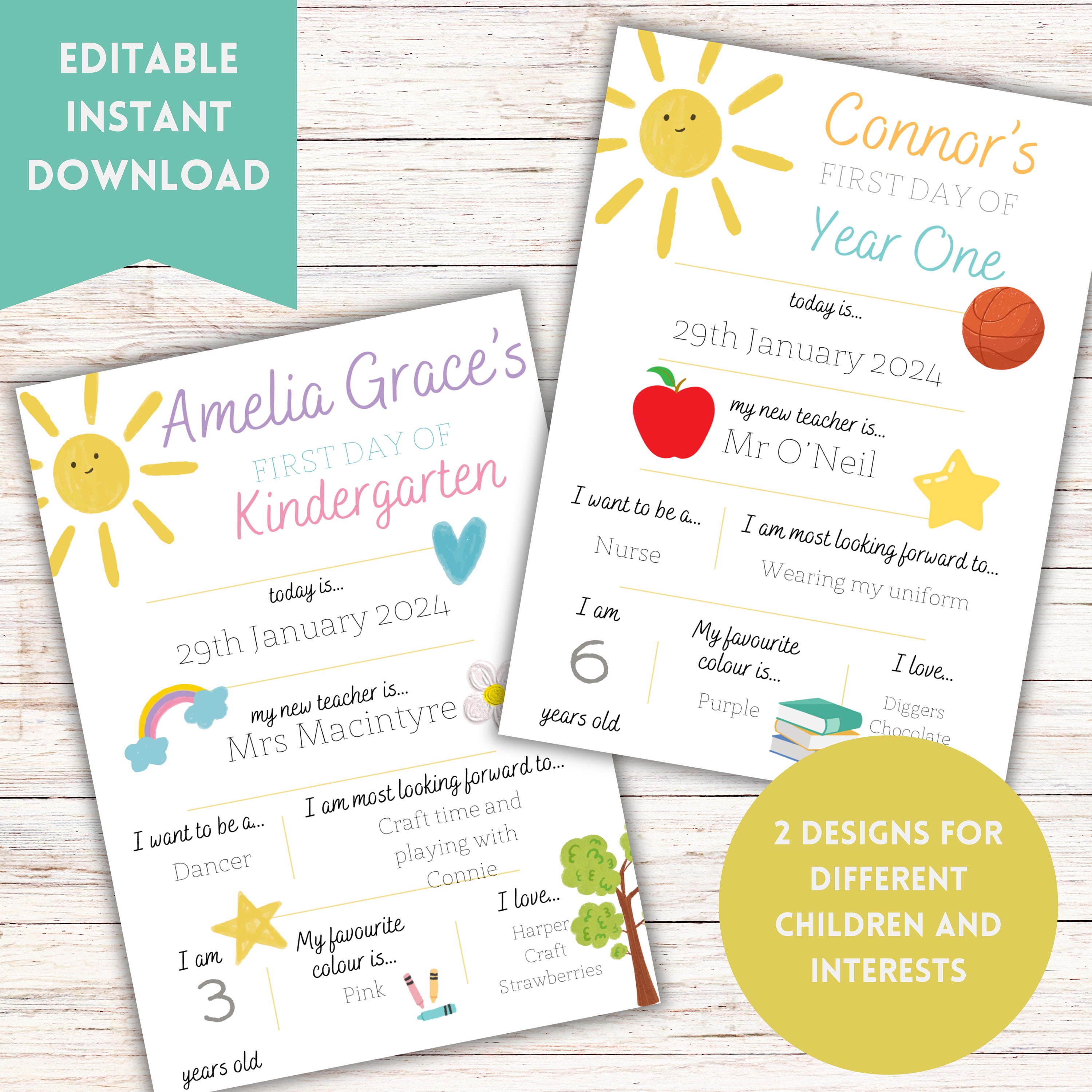 Editable Back to School Milestone Template Sign, First Day of School ...