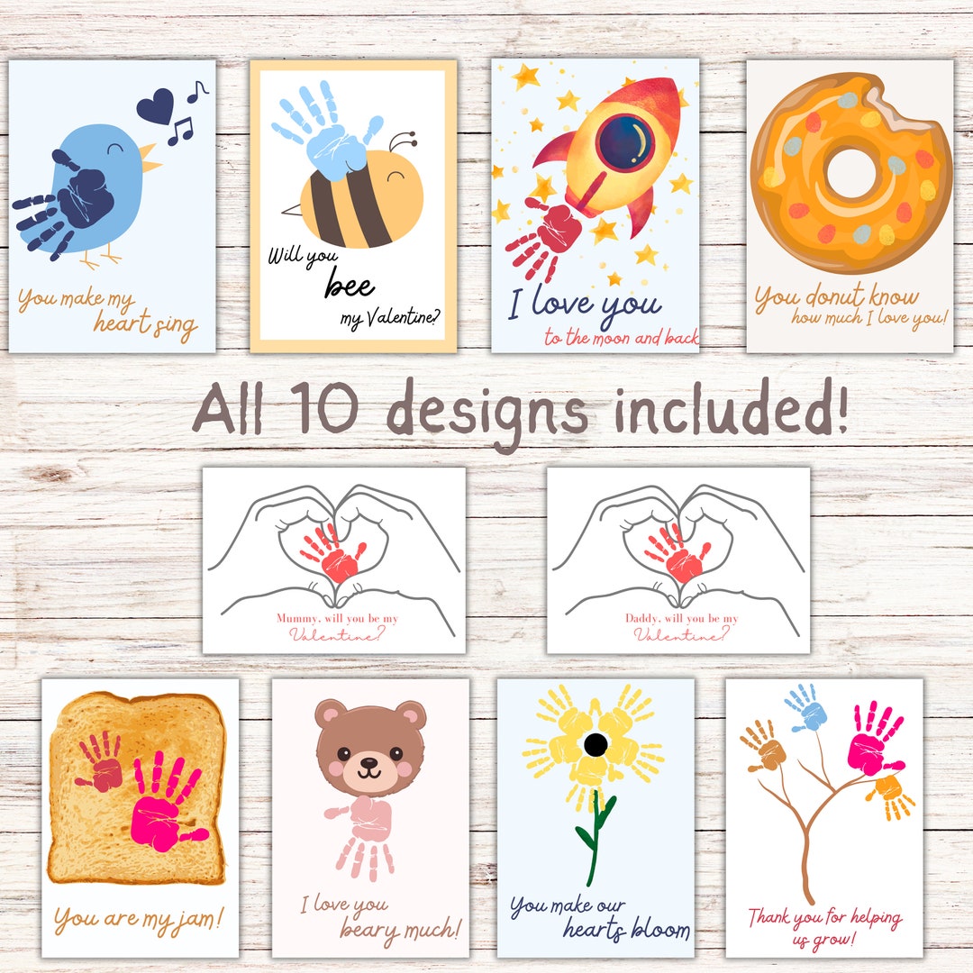 Valentines Day Handprint Craft Template Printable, on Demand I Love You ...