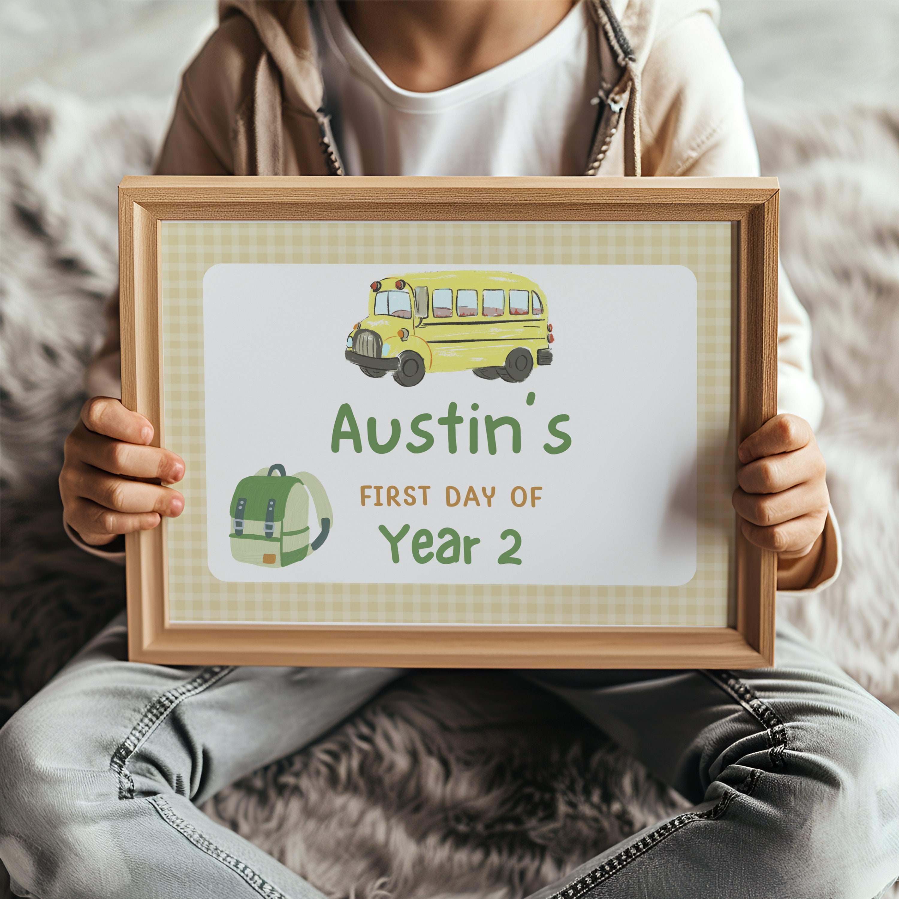 First Day of School Printable, Back to School Sign Flag, Last Day of ...