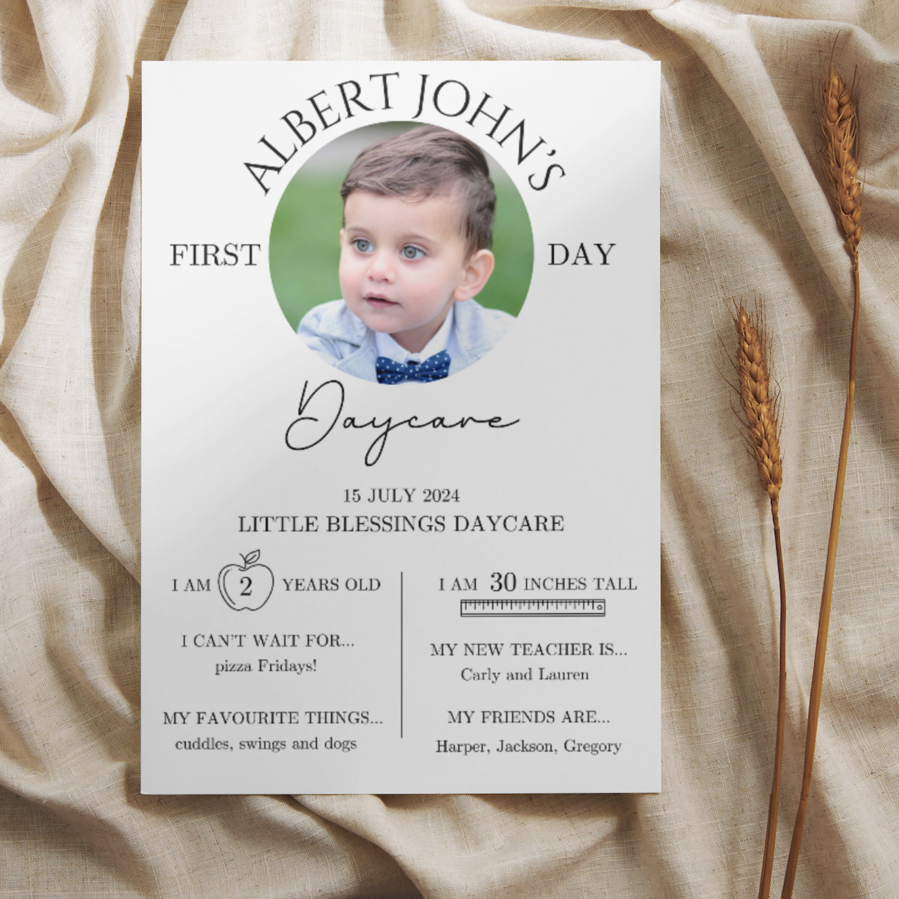 Editable First Day of School Sign: Classic Milestone Poster (canva ...