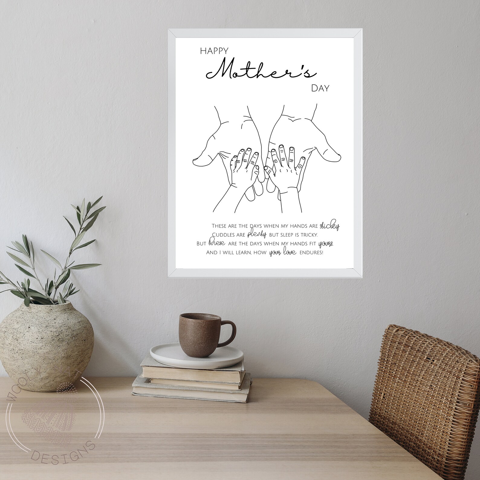 Mother's Day Poem Art: Child Handprint Gift (PDF) - Etsy